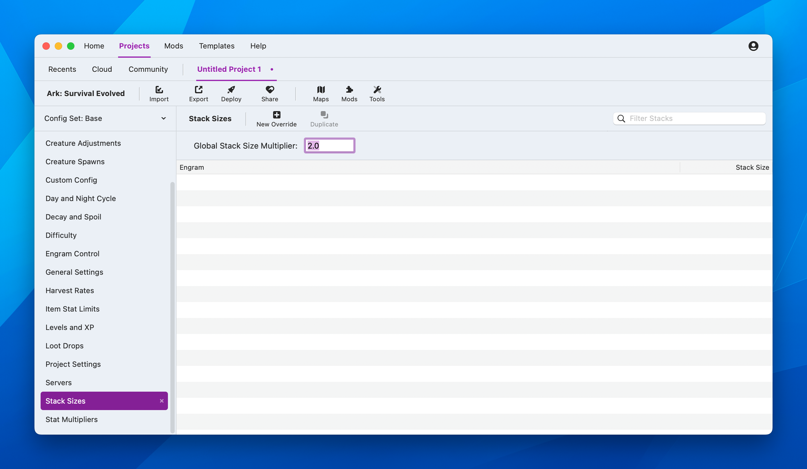 Stack Sizes | Beacon Help