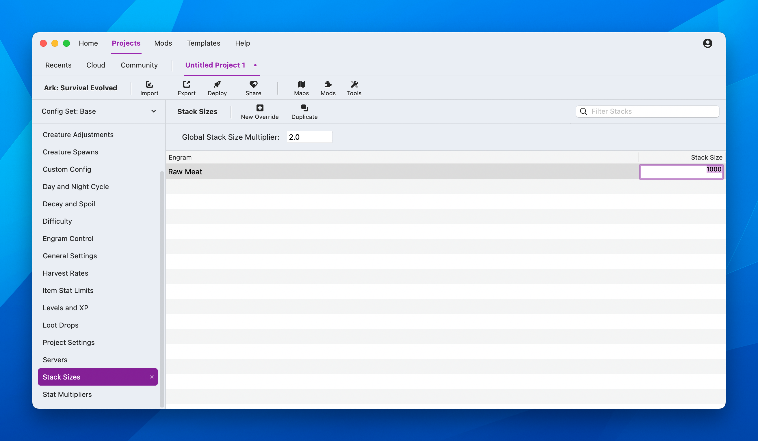 Stack Sizes | Beacon Help
