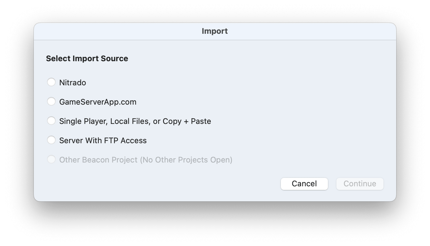 Importing an Existing Config | Beacon Help